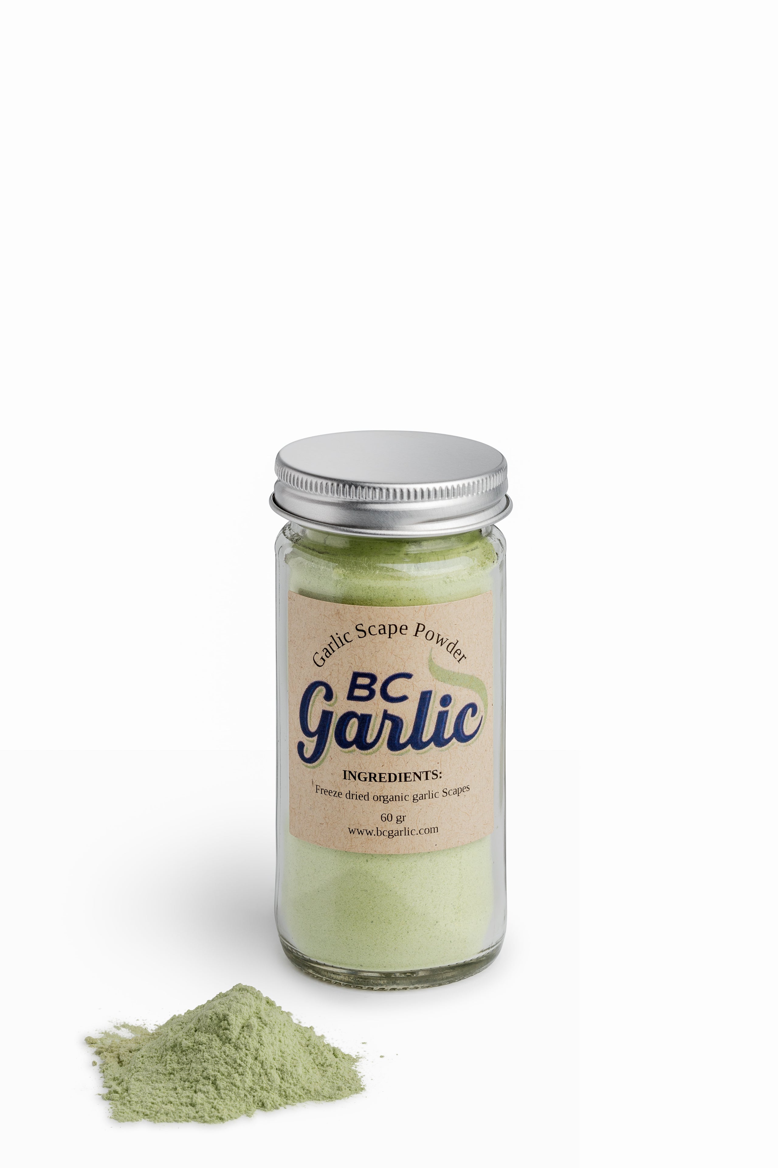 Freeze Dried Garlic Scape Powder-50 gr | BC Garlic Growers Inc.